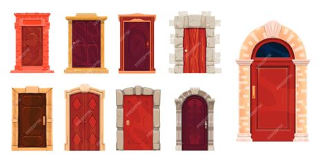 Puertas Delanteras Con Puerta De Piedra Juego De Puertas De Casa