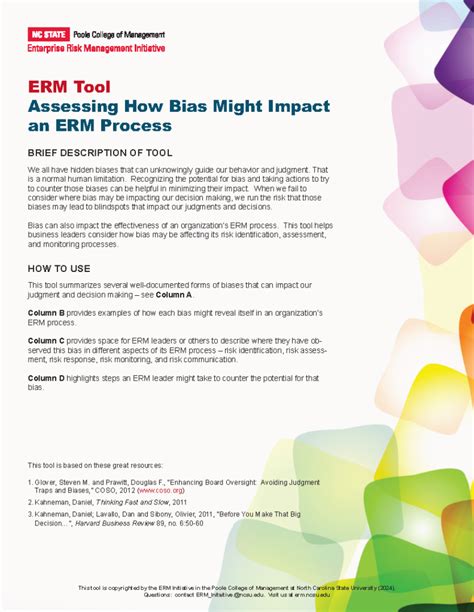 Downloadable Erm Tool Erm Tool Assess How Bias Might Impact An Erm