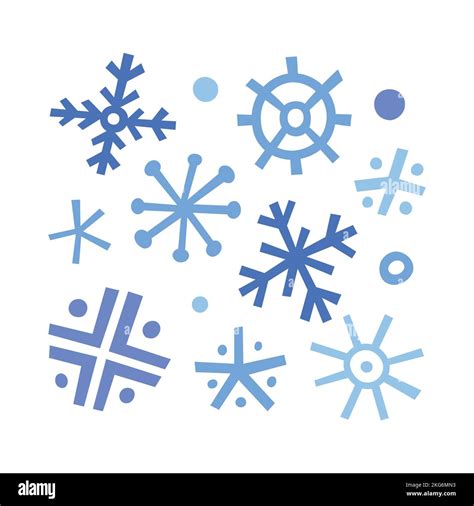 Doodle Snowflakes Hand Drawn Vector Icons Simple Sketchy Drawing