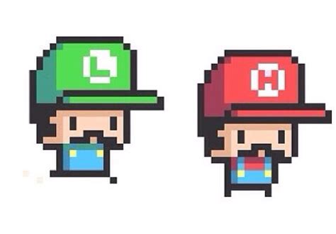 8 Bit Mario And Luigi Pixel Art Games Pixel Art Design Pixel Art