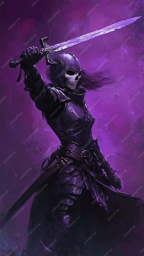 Fantasy Illustration Of A Female Warrior With A Sword In Her Hand