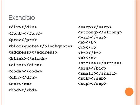 Html Formatação De Textos