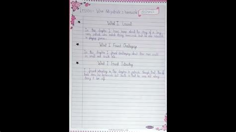 Class 6 English Ch 1 Learners Diary Youtube