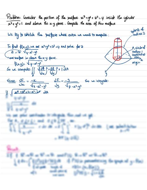 Solution Surface Integrals Notes And Examples Studypool