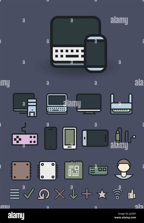 Mobile And Laptop Icons Stock Vector Images Alamy