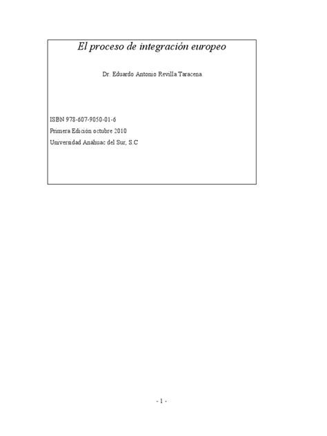 Proceso De Integración Europea Pdf Europa Relaciones Internacionales