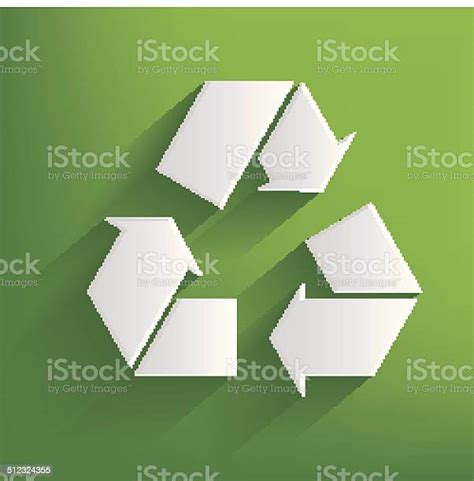 Recycler Symbole Sur Fond Vert Propre Illustration Vecteurs Libres De