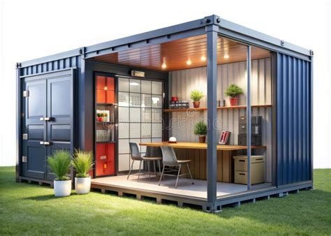 Modern Office Workspace Design Innovative Shipping Container Conversion With Locker Room 3d