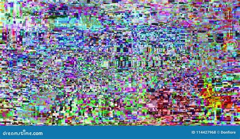 Abstract Multi Color Realistic Screen Glitch Flickering Analog Vintage