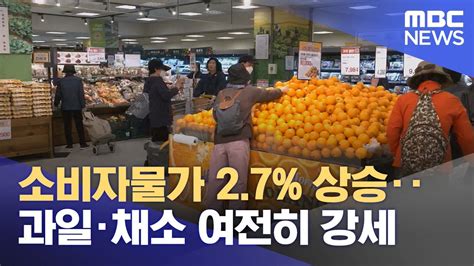 소비자물가 27 상승‥과일·채소 여전히 강세 20240604930mbc뉴스 Youtube