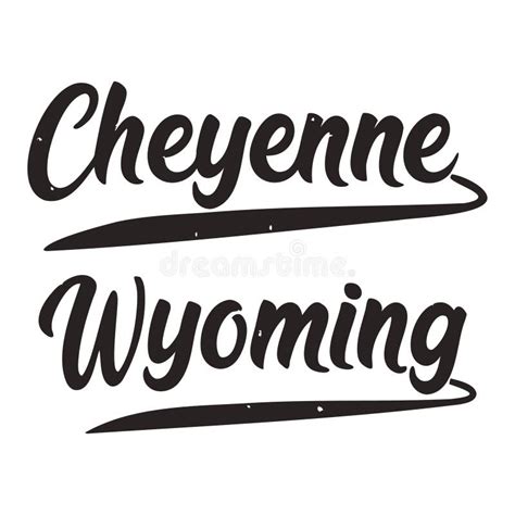 Cheyenne Wyoming Script Lettering Tshirt Design Stock Vector
