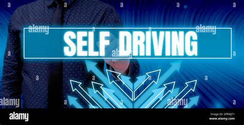 Writing Displaying Text Self Driving Internet Concept Autonomous Vehicle Ability To Navigate