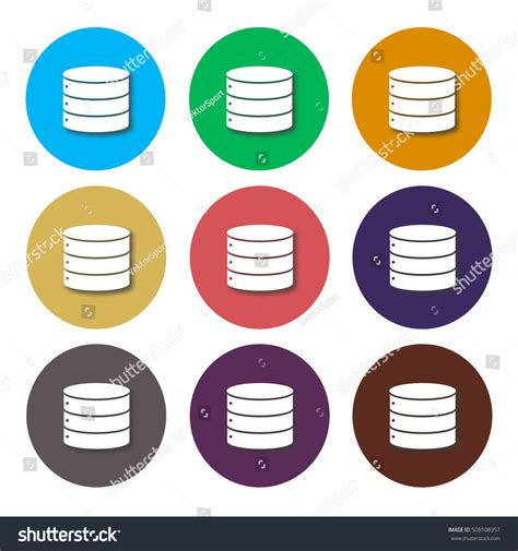 Set Database Icons Flat Design Vector Stock Vector Royalty Free 508108357 Shutterstock