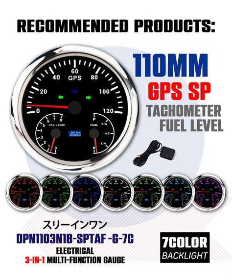 Gps Speedometer Odometer For Auto Meter 110mm 7 Color Led Ip 67