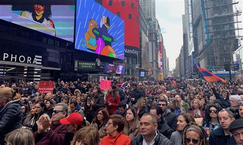 104th Anniversary Of The Armenian Genocide Commemorated In Times Square