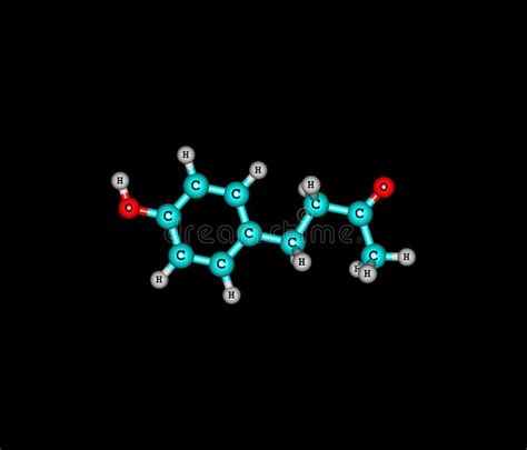 Raspberry Ketone Molecule Isolated On White Stock Illustration