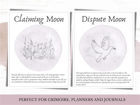 Celtic Full Moon Printable Moon Phase Chart Wheel Of Year