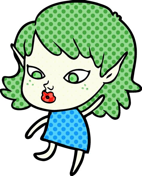 Pretty Cartoon Elf Girl Drawing 46722813 Png