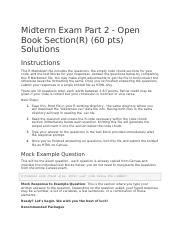 Midterm Exam Part 2.docx - Midterm Exam Part 2 - Open Book Section R 60 ...