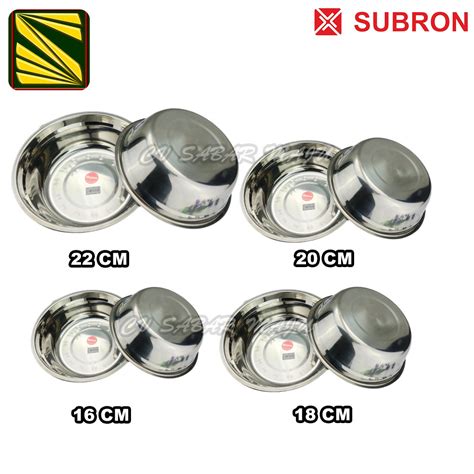 Jual SUBRON Baskom Stainless 16 Cm 18 Cm 20 Cm 22 Cm Tebal