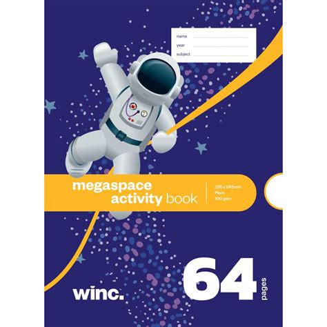 Winc Megaspace Activity Book 335x245mm 100gsm Plain 64 Pages Winc