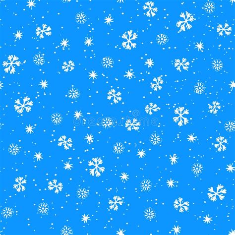 Winter Seamless Pattern With White Snowflakes On Color Background