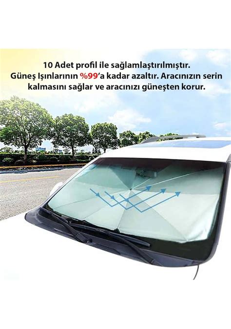 Araç Oto Güneşlik Katlanabilir Şemsiye Ön Cam Güneşlik 145cm 79cm