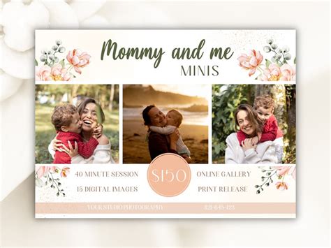 Mommy And Me Mini Session Template For Photographers Canva Etsy