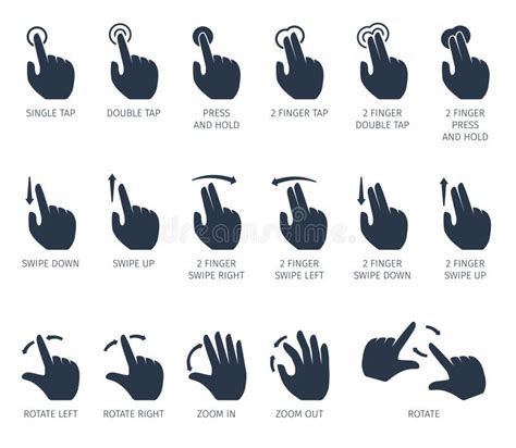 Touch Gestures Icons Stock Vector Illustration Of Finger 49164032