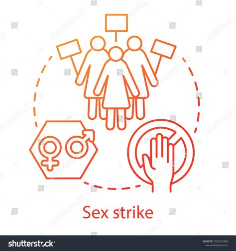 Sex Strike Concept Icon Sexual Abstinence Vector De Stock Libre De