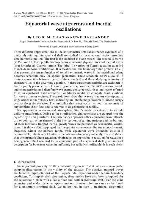 Pdf Equatorial Wave Attractors And Inertial Oscillations