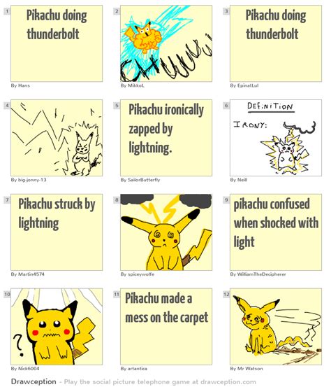 Pikachu Doing Thunderbolt Drawception