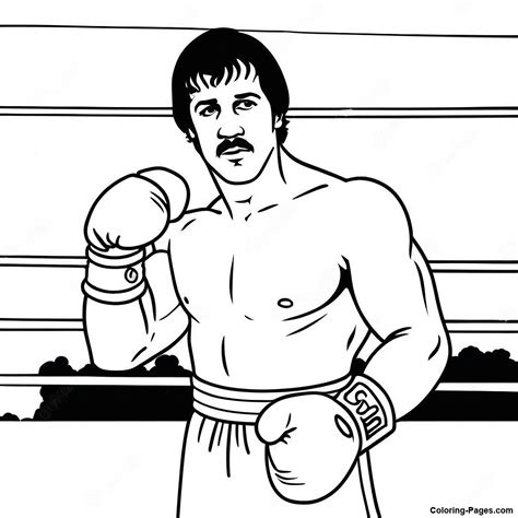 Rocky Balboa In The Ring Coloring Page Coloring Page Free Printable