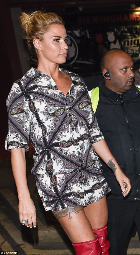 Katie Price Steps Out Wearing Very Sexy Red Thigh Highs At Nightclub