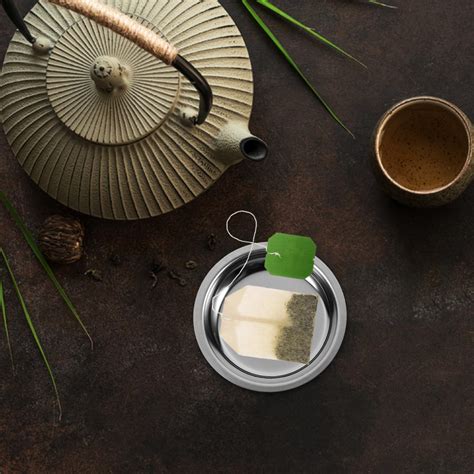 Tea Bag Tidy Alipis 12pcs Stainless Steel Tea Bag Saucer Metal Tea Bag