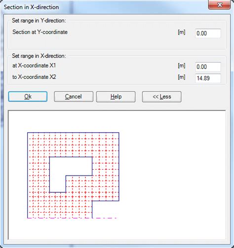 Section In X Direction Dialog Box With A Default Section Download Scientific Diagram