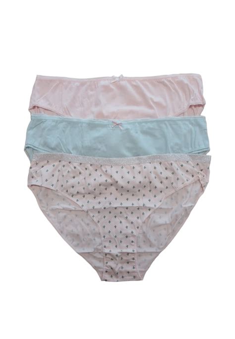 Set Chiloti Cu Talie Inalta Dama 2xl Roz Prafuit Albastru Deschis