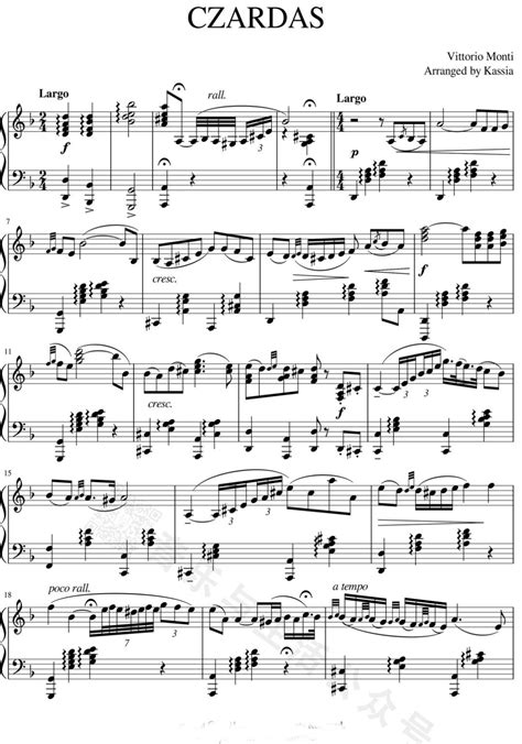 查尔达什舞曲 钢琴谱 钢琴曲谱