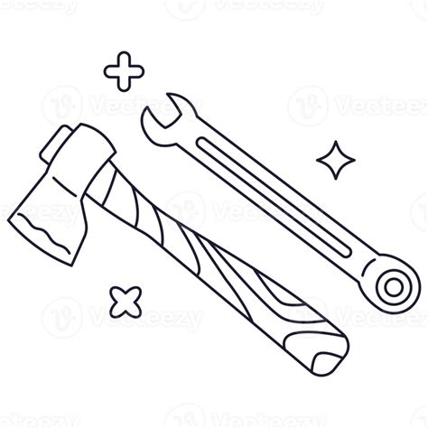 Axe Toolkit D Outline Illustrations Png