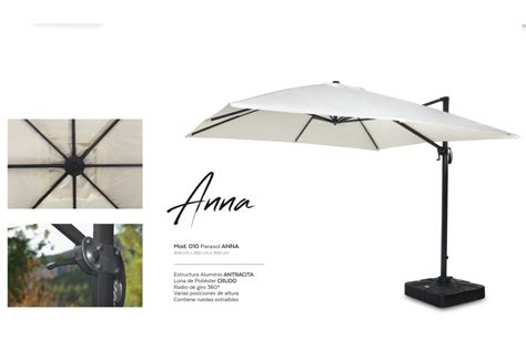 Parasol Para Terrazas Y Exteriores Modelo Anna De La Marca Arkimueble