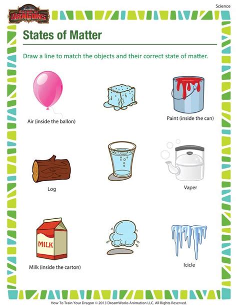States Of Matter Worksheet For 3rd Grade