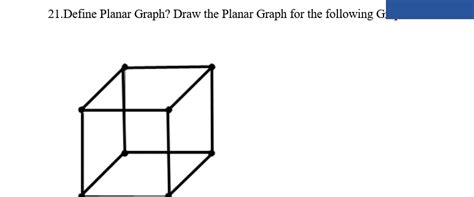 21define Planar Graph Draw The Planar Graph For The Following Graph
