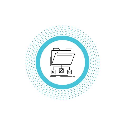backup data files folder network line icon vector isolated
