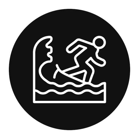 서핑 터 일러스트레이션 프리미엄 벡터