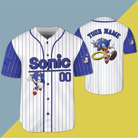 Custom Disney Sonic Baseball Jersey Personalized Sonic Baseball Jersey