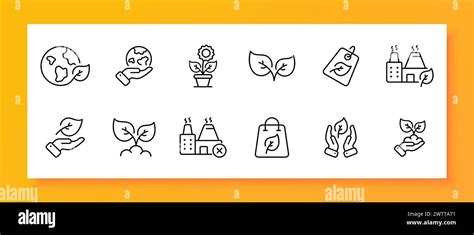 Ecology Icon Set Planet Greenpeace Plant Materials Sprout