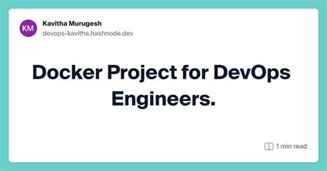 Kavitha Murugesh On Linkedin Docker Project For Devops Engineers