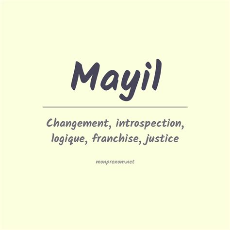 Signification Du Prénom Mayil