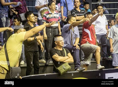 Spectators Betting During A Muay Thai Fight Bangkok Thailand Stock