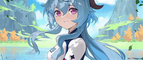 Cute Ganyu Is Going For Cycling Genshin Impact K Wallpaper Download